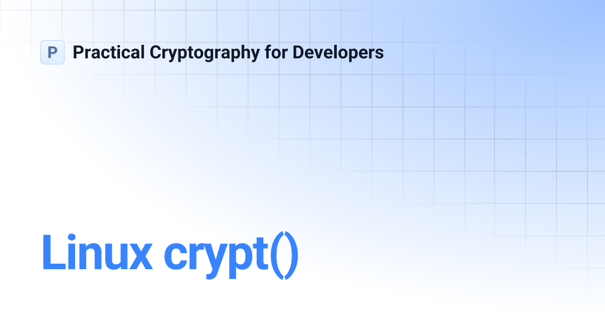 Linux Crypt Practical Cryptography For Developers