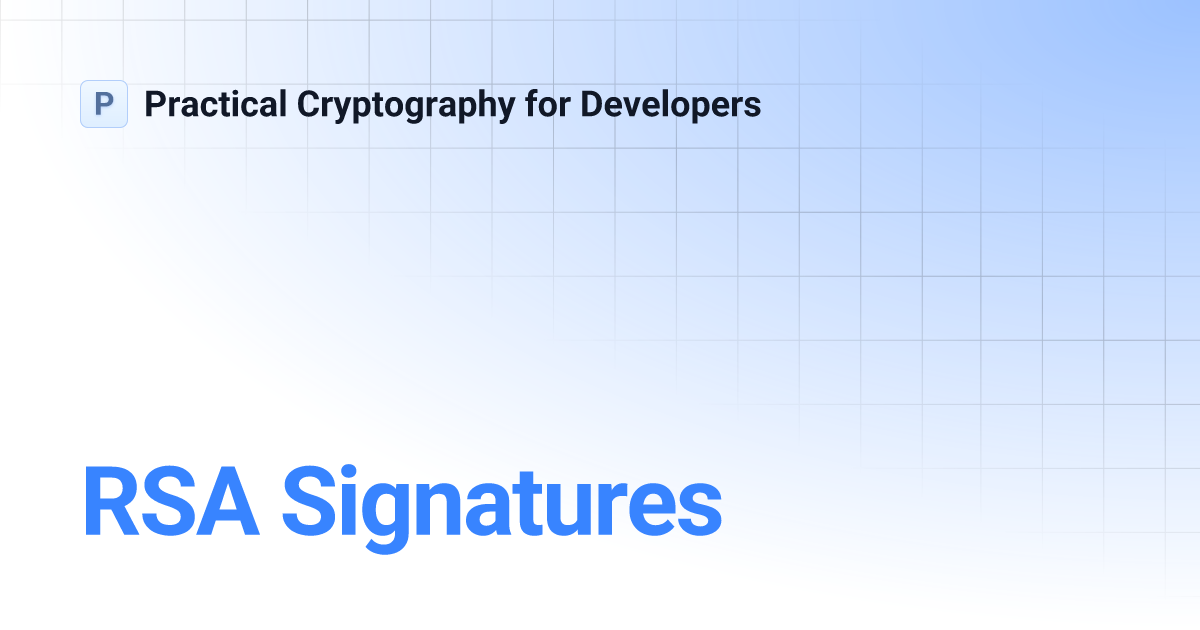 RSA Signatures | Practical Cryptography for Developers
